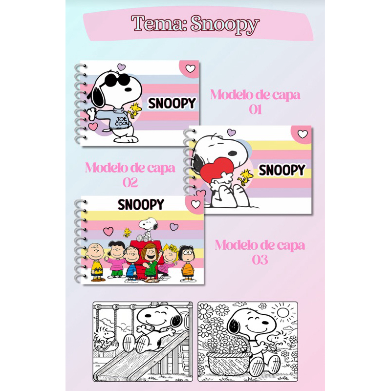 LIVRO DE COLORIR TEMA SNOOPY CAPA DURA | Shopee Brasil