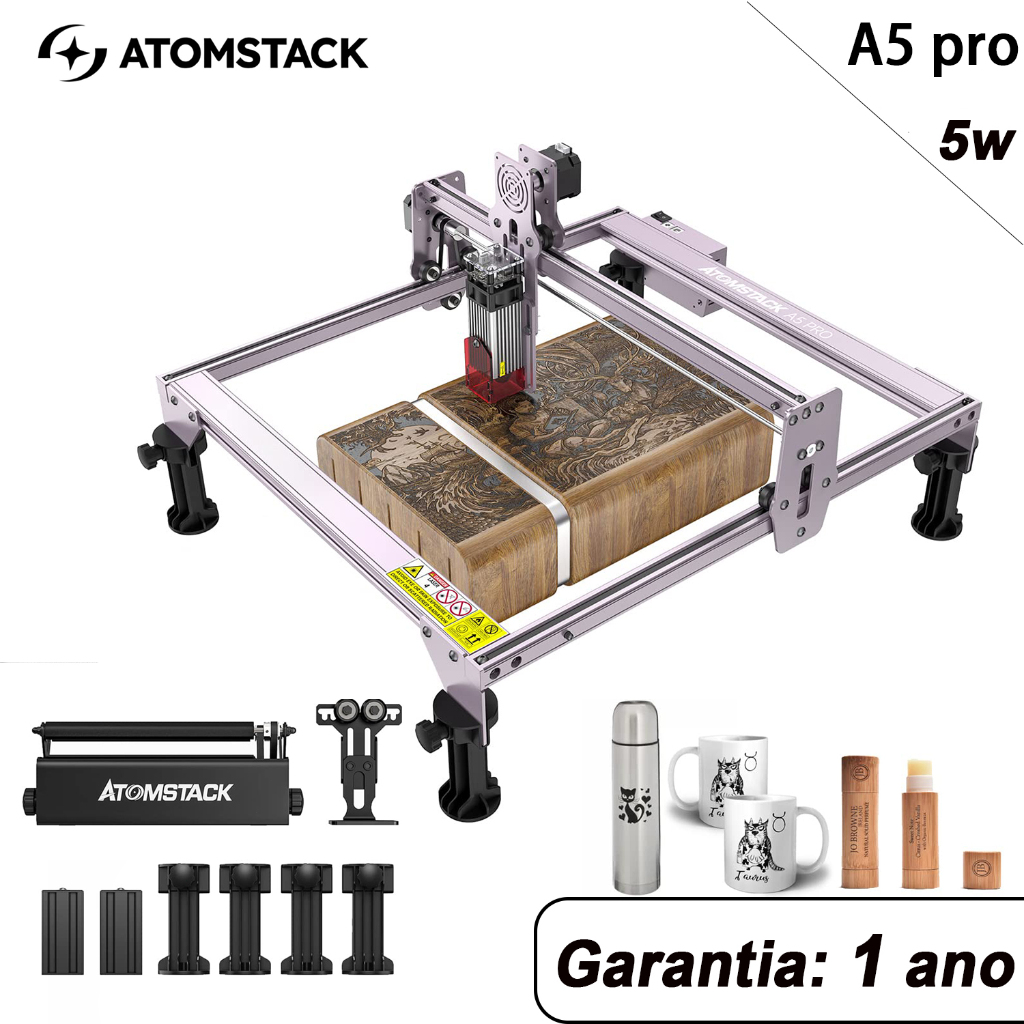 ATOMSTACK A5 Pro Impressora A Gravador Corte Laser 40w Área 41x40cm CNC ...