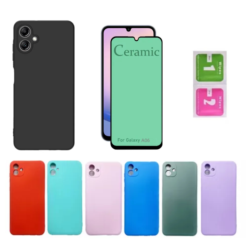 Kit Para Samsung A06 - Película Cerâmica + Capa Aveludada Colorida Capinha | Shopee Brasil