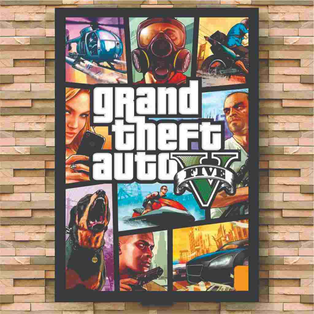 Quadro Decorativo GTA San Andreas Capa Game Grand Thief Auto Gamer Nerd ...