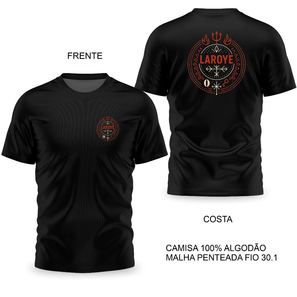 Camisa Laroye 100% Algodão Preta ou Azul Marinho | Shopee Brasil