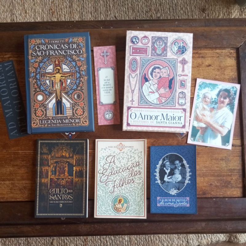 minha biblioteca católica com 2 livros + brind3 culto aos santos MBC ...