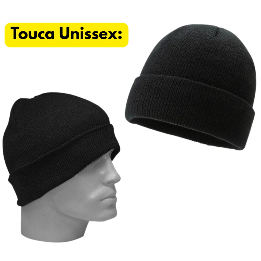 Touca Preta Unissex Inverno Quente Frio Estilosa Gorro Adulto Toca ...