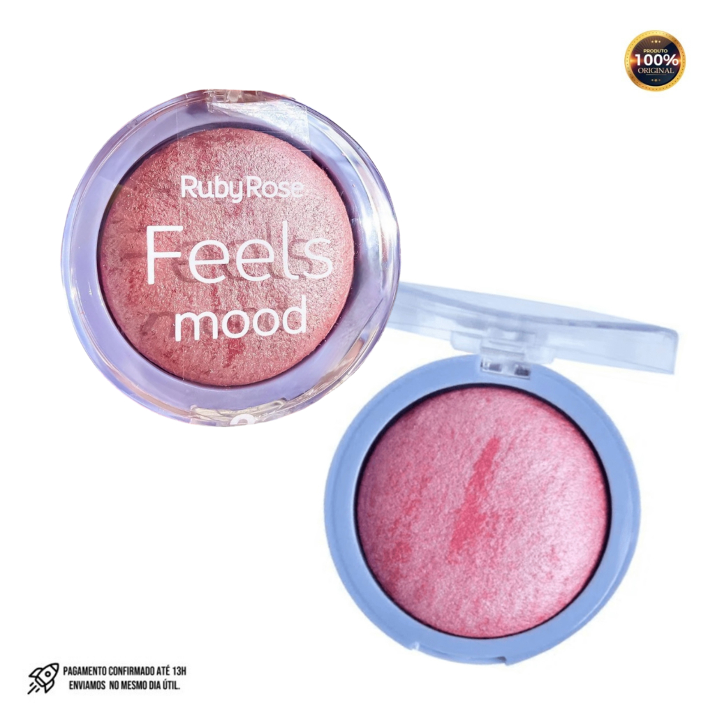 Blush Cintilante Baked Marble Blush Linha Mood da Ruby Rose | Shopee Brasil