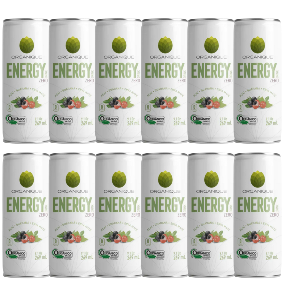 12 Latas De Energético Natural Zero Açúcar Vegano Organique Energy ...