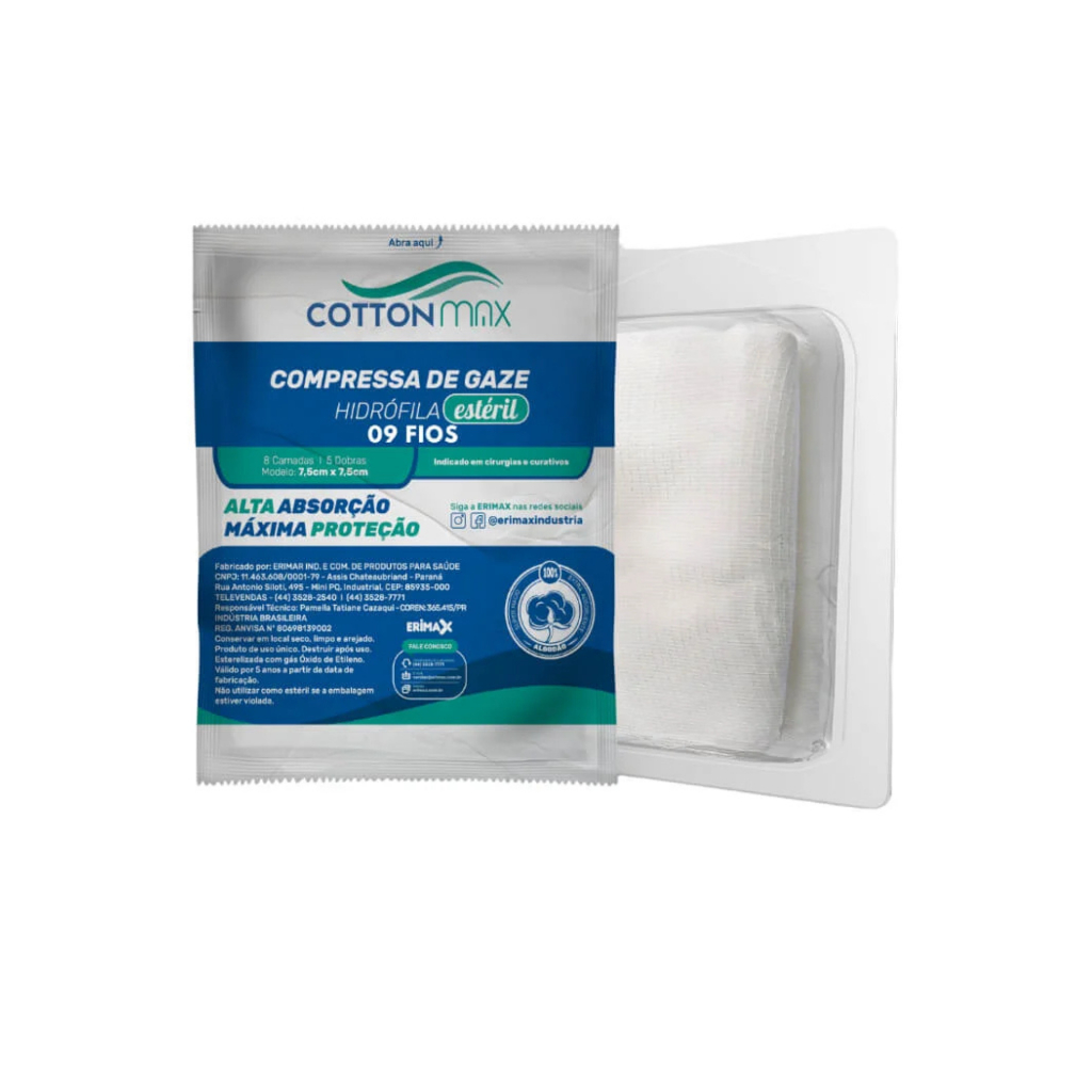 KIT 200 unidades - Promocional Atacado - Compressa Gaze Esteril 13 Fios ...