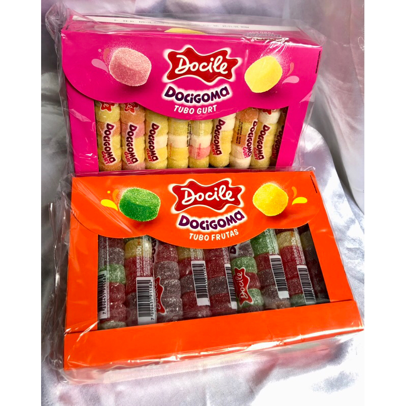 Bala de goma tubo - display docile 30x30g- jujuba sabor gurt/ frutas ...