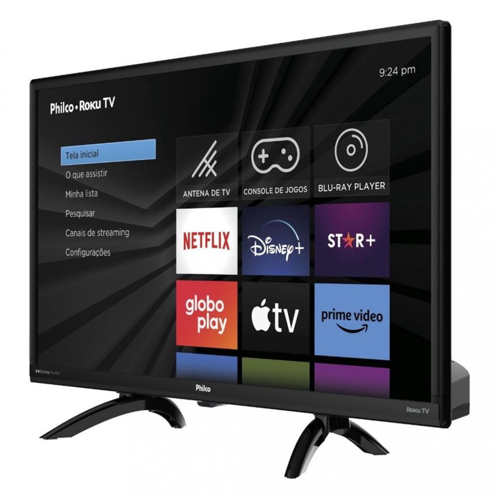 Smart TV Monitor 24 Polegadas Philco com ROKU Tela HD PTV24G5YR2CP 127V ...