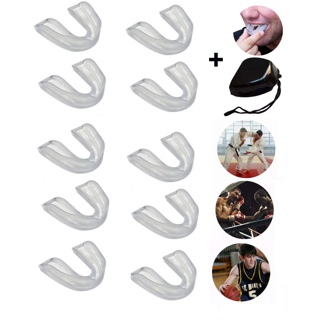 Kit Protetor Bucal Esportivo Simples Moldável Água Quente Luta Boxe ...