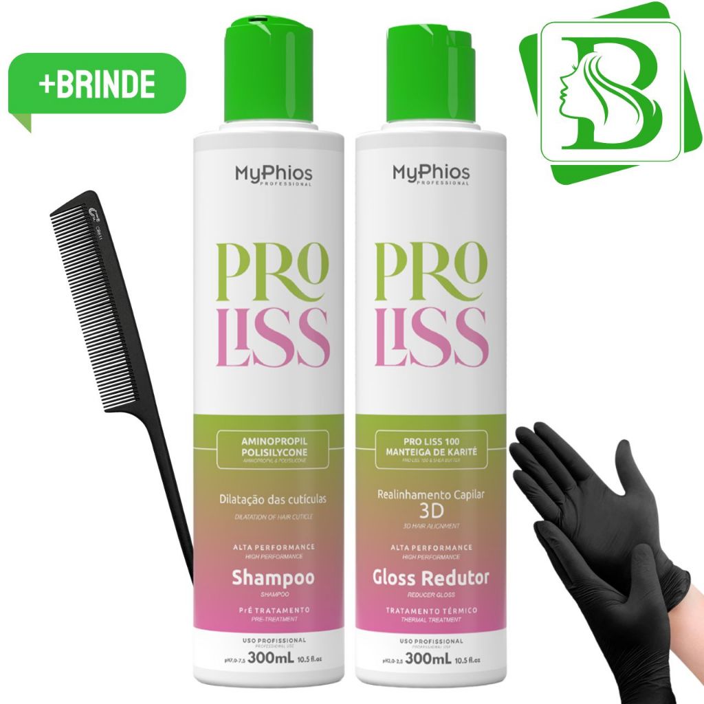MyPhios Progressiva Proliss Kit Shampoo & Máscara 300ml | Shopee Brasil