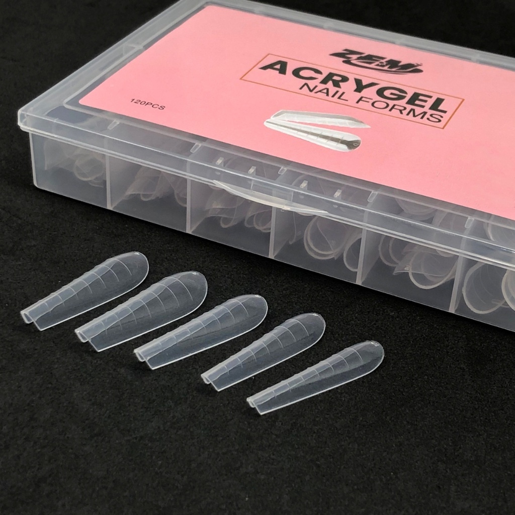 Molde F1 unha acrygel Zem nail forms Postiça Mandorla com curvatura C ...