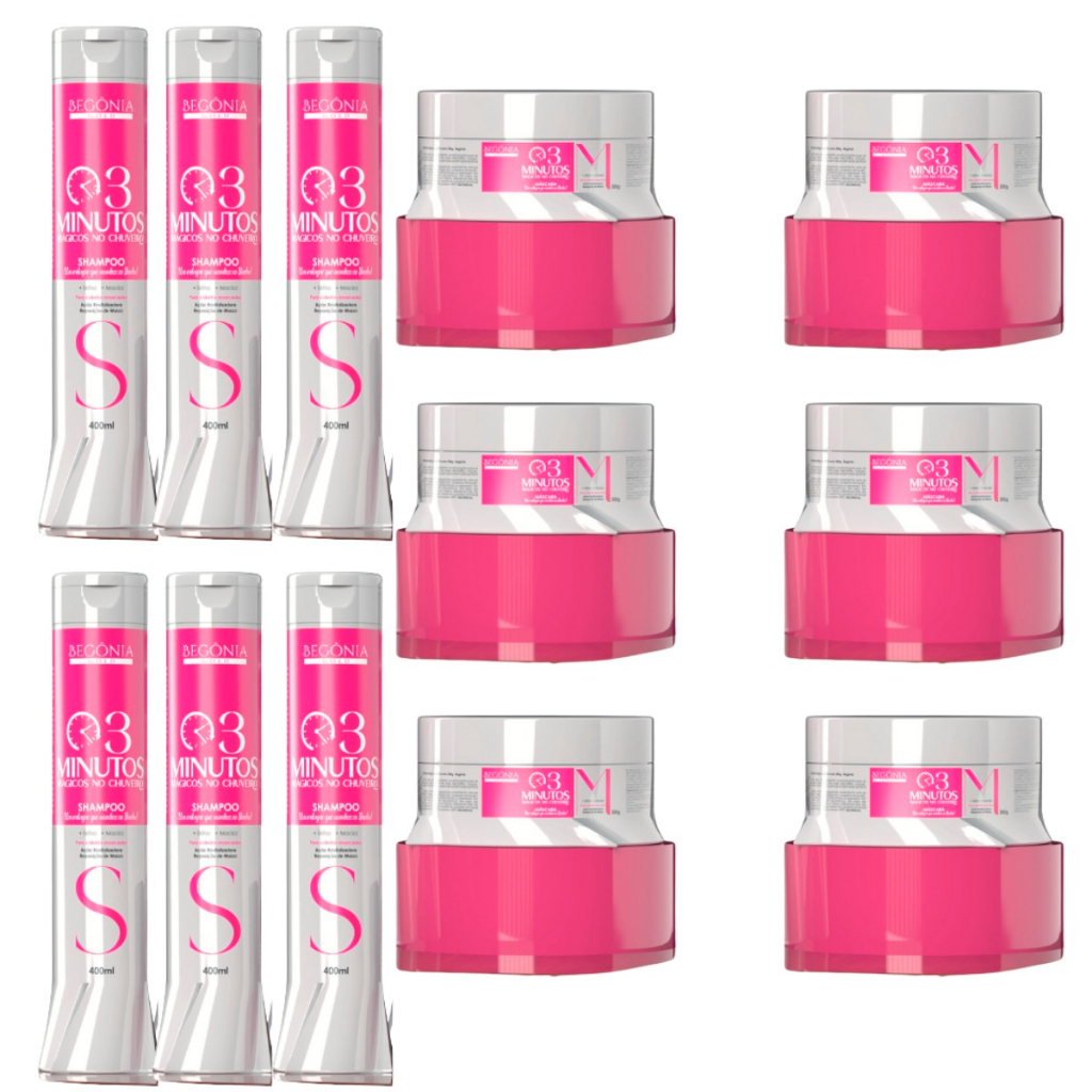 6 Shampoos 400ml + 6 Máscaras 300g 3 Minutos Mágicos | Shopee Brasil