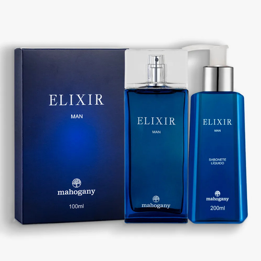 Kit Elixir Man Mahogany Perfume 100ml + Sabonete Liquido 200ml | Shopee ...