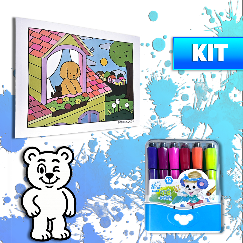 🖌️ Kit Artista: Caderno Bob Goods + 24 Canetas TOUCH 2 Pontas 🎨 Papel ...
