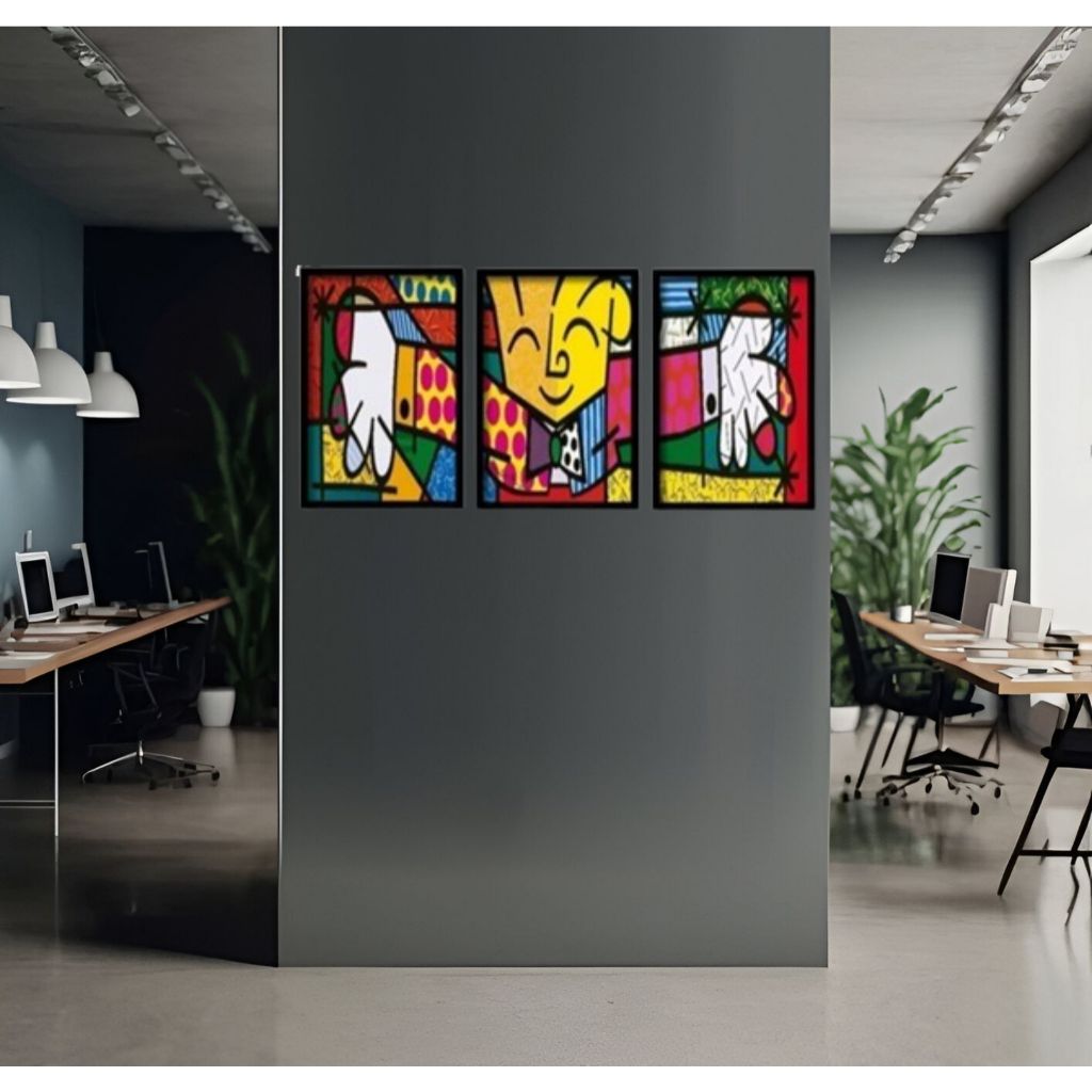 Quadros Parede Sala Romero Britto Brito The Hug O Abraço 50x30 Premium ...