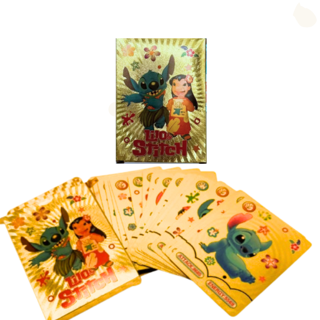 Kit Cartas Lilo & Stitch 55 Peças Gold Edition Cards Raros e ...