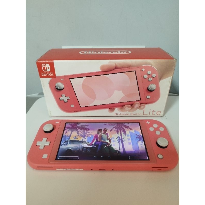 Nintendo Switch Lite Desbloqueado Rosa Coral ( Cartão 128GB) | Shopee ...