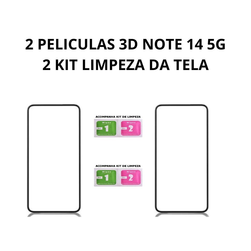 Celular Remi Note 14 5G Kit 2 Peliculas 3D + Kit Limpeza Da Tela ...