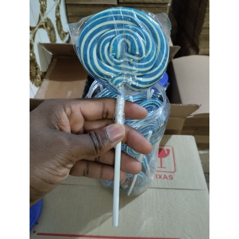 15 Pirulitos Chaves cor AZUL Artesanal Grande (doce diâmetro 7 ...