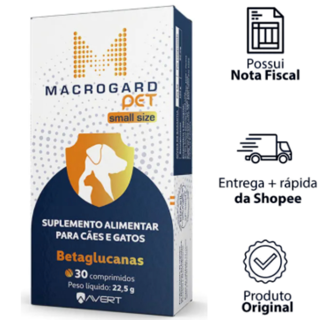 Macrogard Pet Small Size Avert – Suplemento para Cães e Gatos | 30 ...