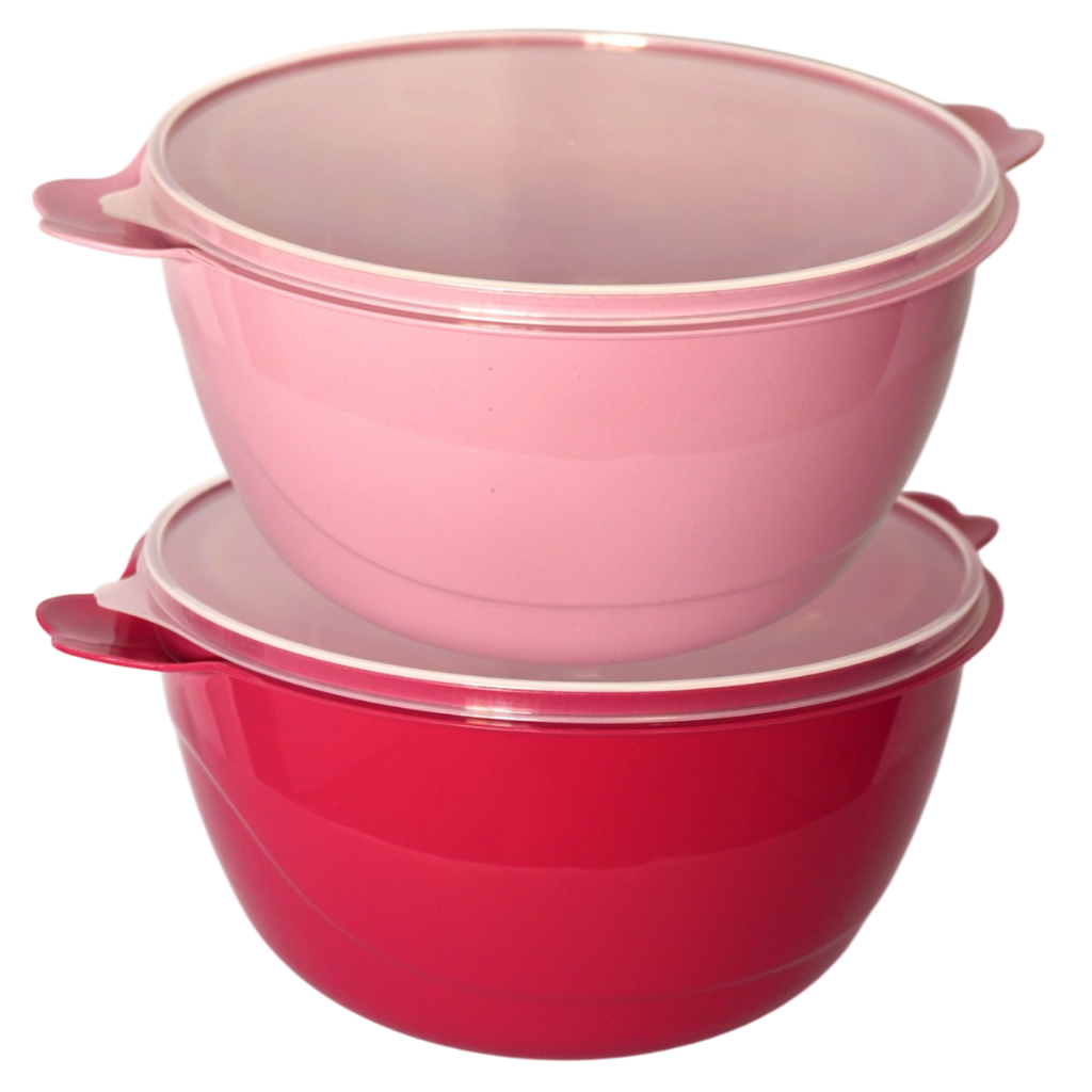 Kit Bowls Saladeiras Grandes 6 Litros 2 Un. Rosa e Cereja Plasticos ...