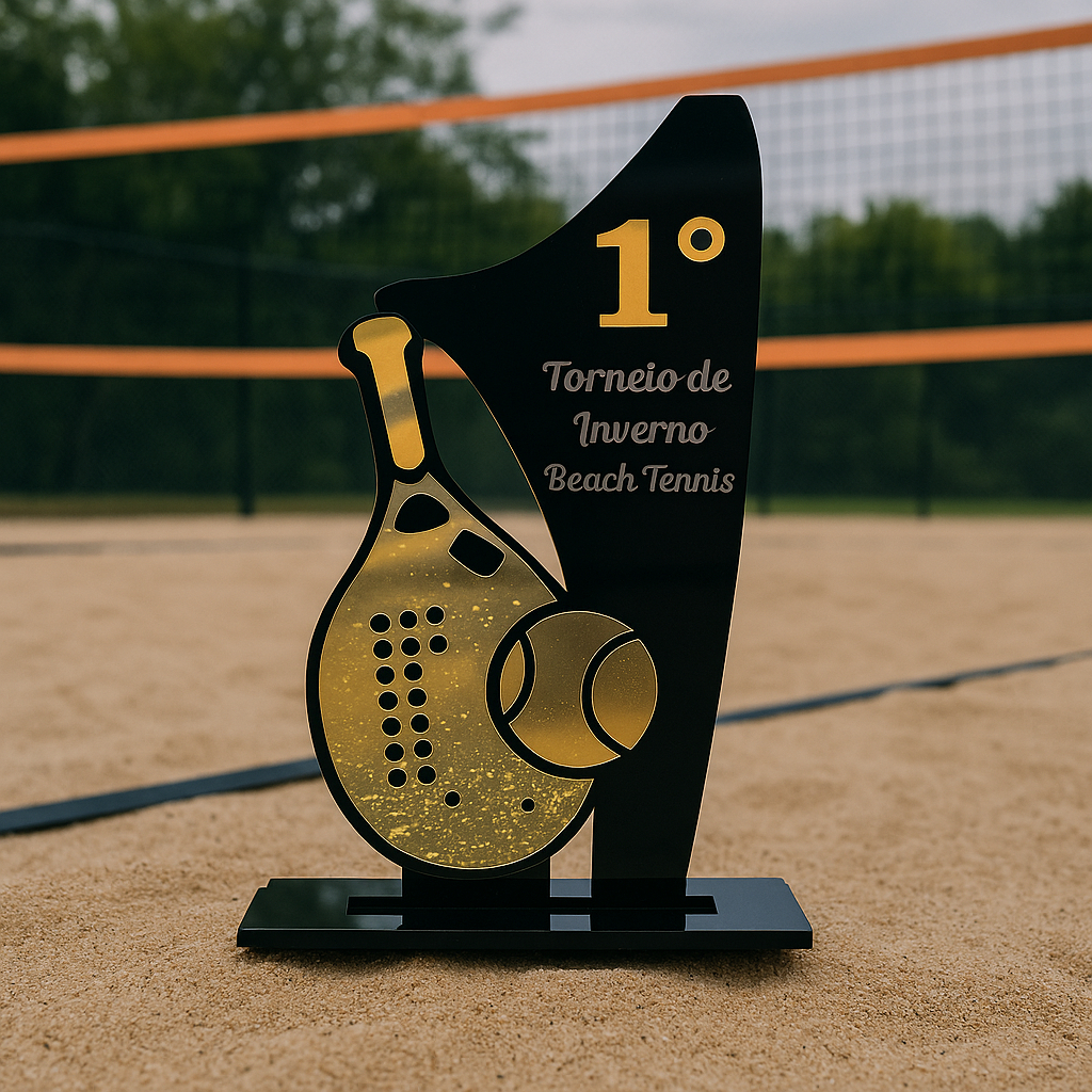Troféu Beach Tennis Acrílico Personalizado 1,2,3 Lugar Torneio | Shopee ...