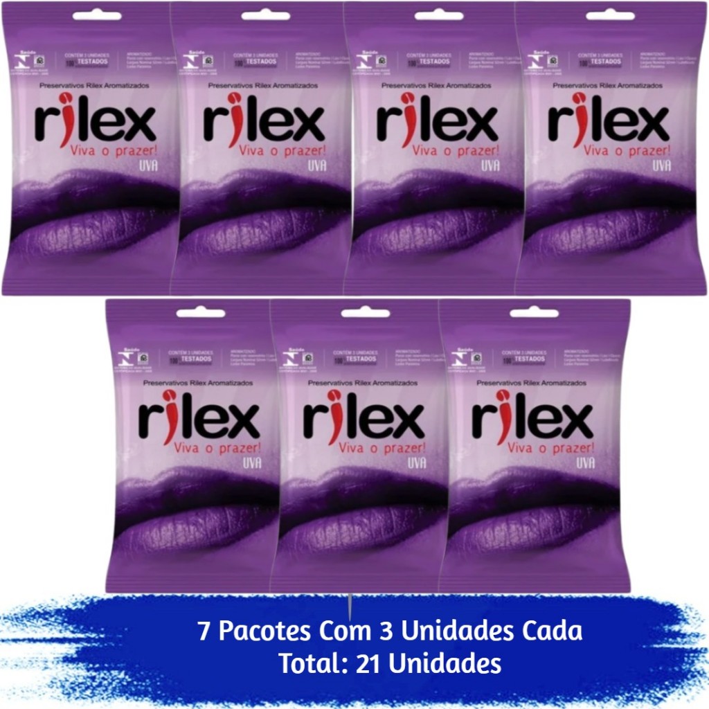 Preservativo Rilex Uva Com 21 Unidades 7x3 | Shopee Brasil