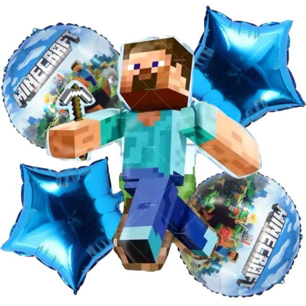 Kit 5 Balão Minecraft Decoração Festa Aniversario Envio Imediato ...