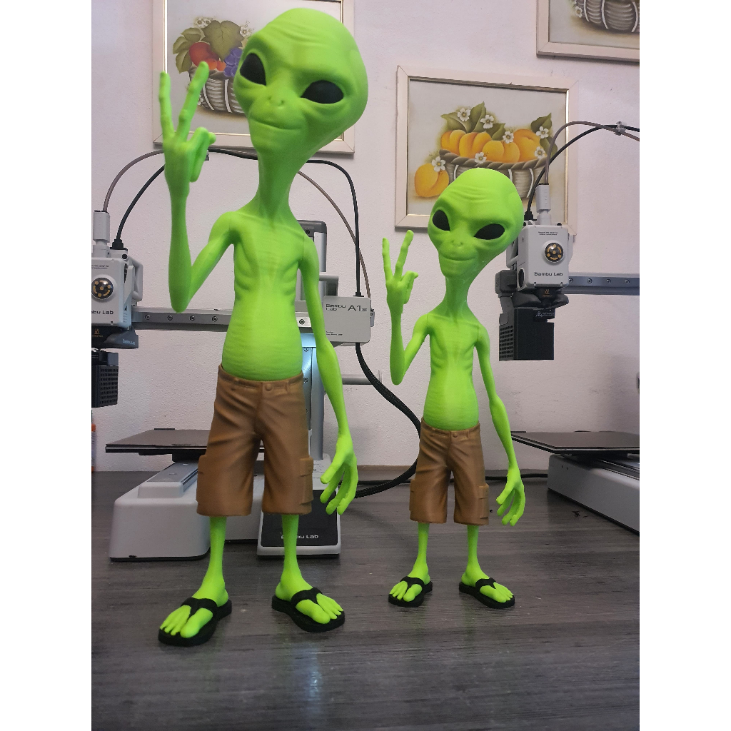 Decoração Boneco Alien Paul Paz e Amor Grande 41cm e 32cm ET Alienígena ...