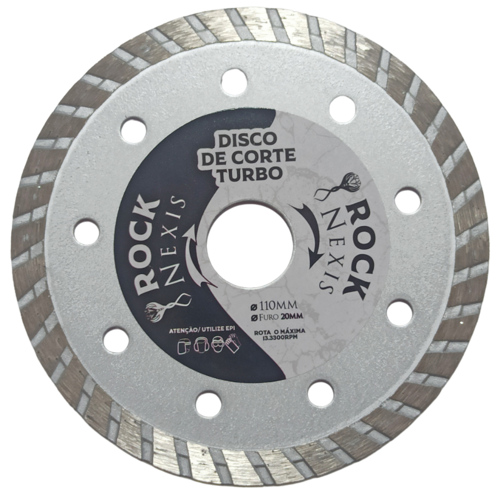 Disco Diamantado Turbo 110mm x 20mm Corte Seco Úmido Concreto Alvenaria ...