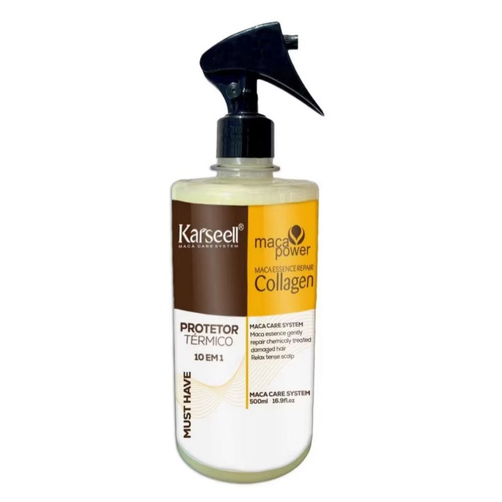 Protetor Térmico Karseell Collagen 10 em 1 Spray Capilar Defrizante Finalizador 500mL | Shopee ...