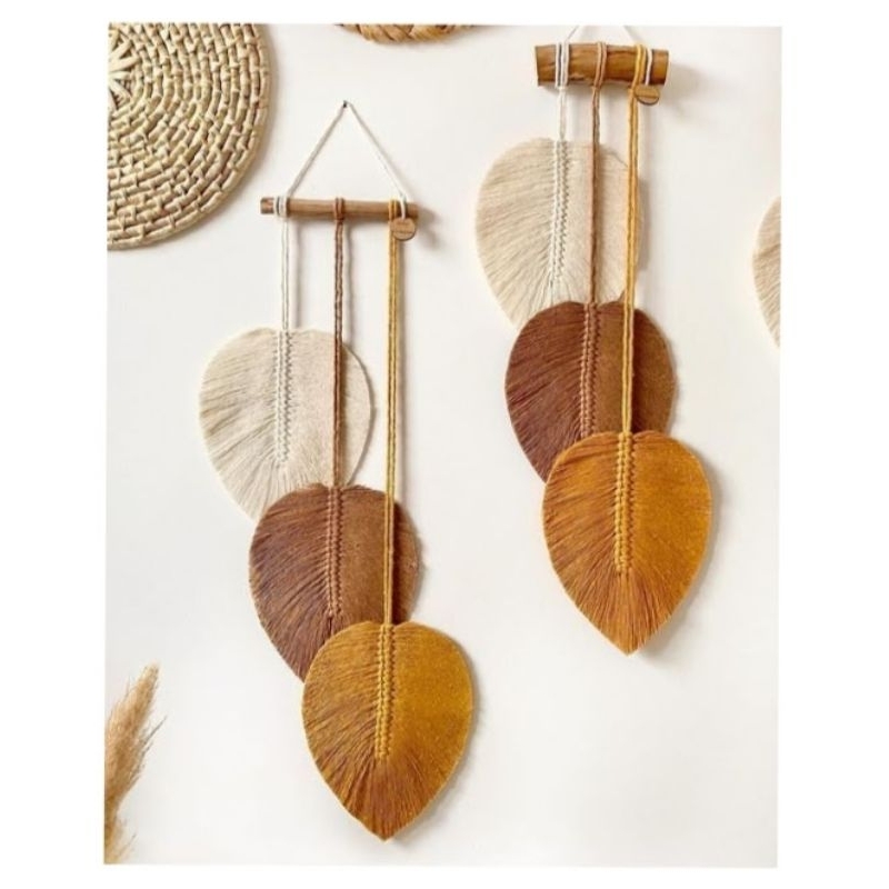 kit 2 painel macrame folhas zen UD | Shopee Brasil