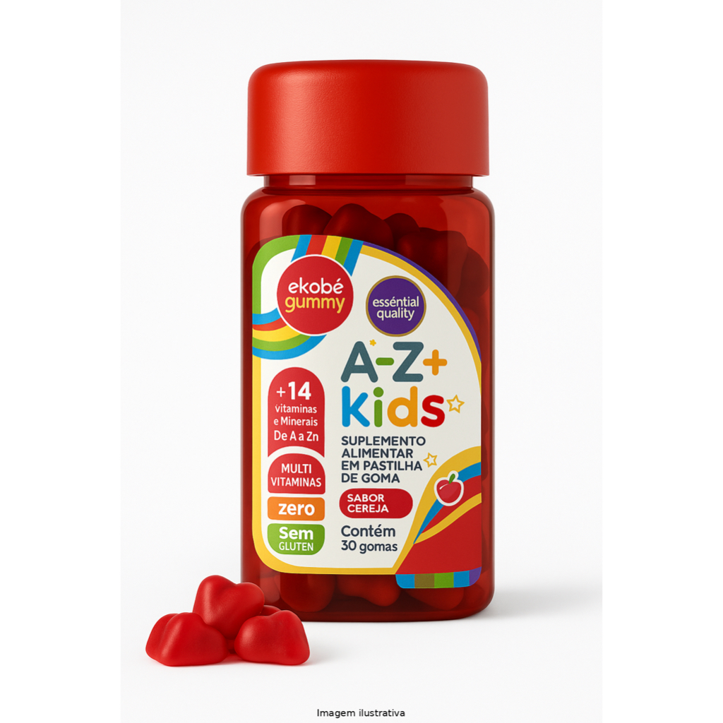 AZ+ Kids Gummy | Infantil | Sem Açúcar | 30 Gomas Sabor Cereja | Shopee ...