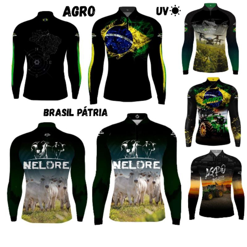 Camisa Camiseta AGRO com Proteção Solar New Fisher | Shopee Brasil