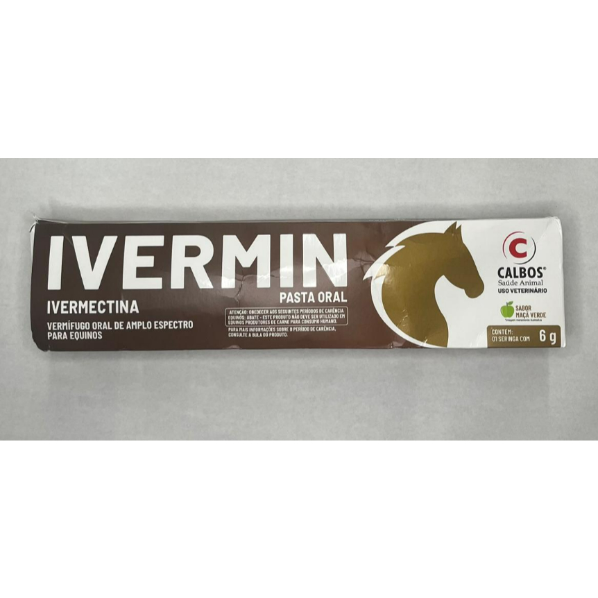 IVERMIN PASTA ORAL CALBOS 6G VERMIFUGO VERMICIDA PARA EQUINOS CAVALOS ...