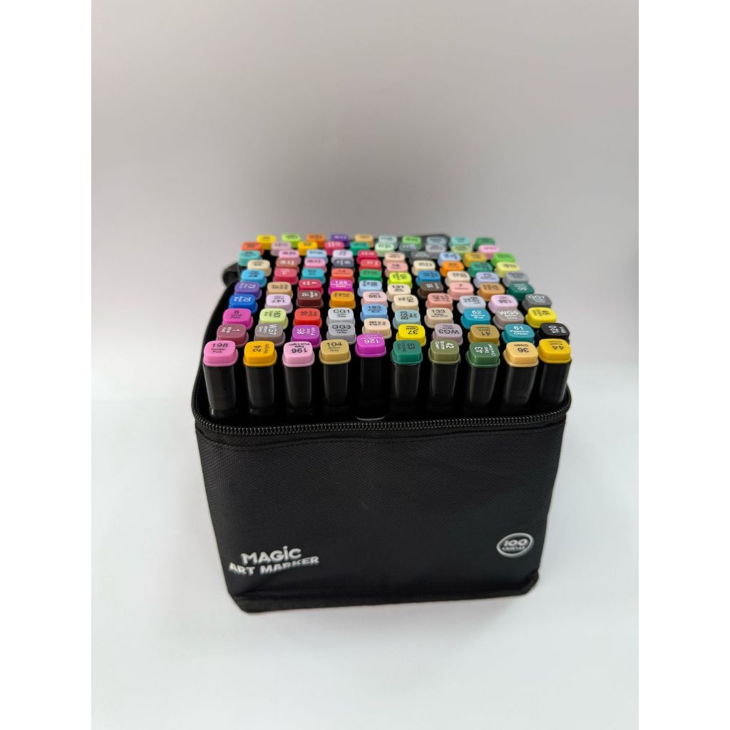 Kit Marcador Ponta Dupla 100 Cores Art Marker Magic | Shopee Brasil