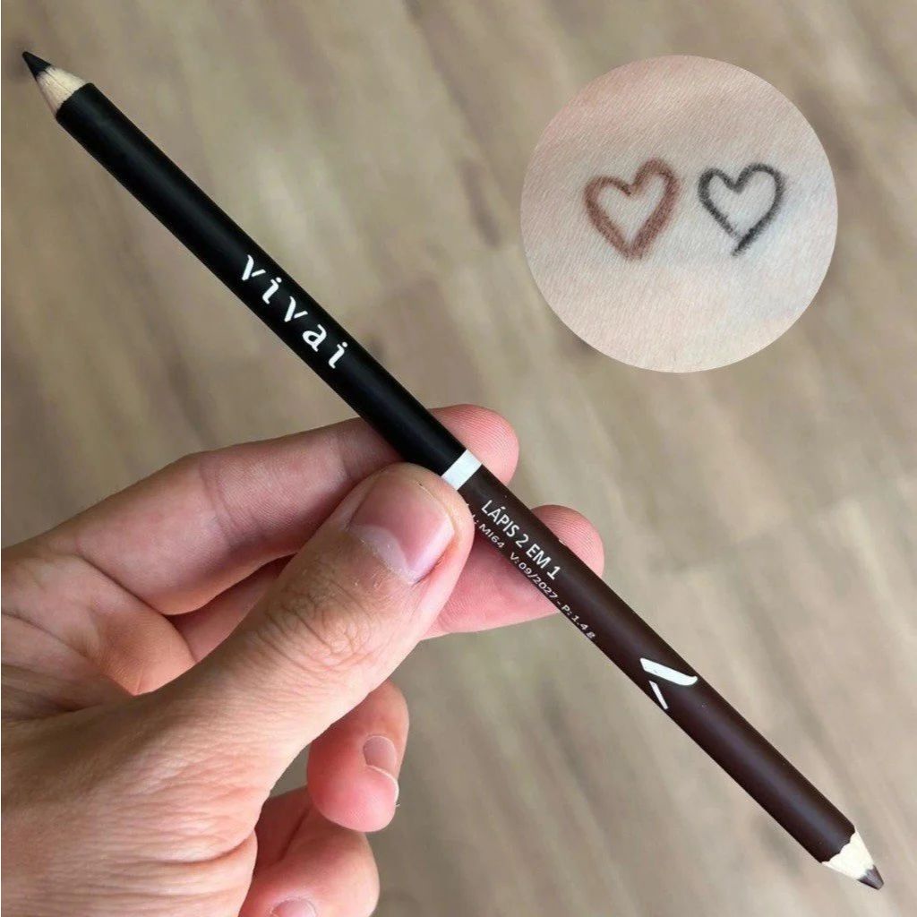 Kit 3 Lapis para olho 2 em 1 preto marrom com apontador vivai | Shopee ...