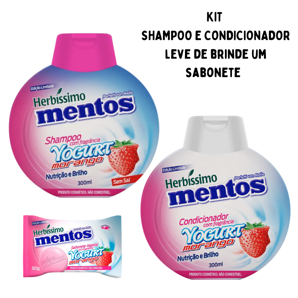 Kit Shampoo e Condicionador 300ml Mentos Herbíssimo Edição Limitada ...