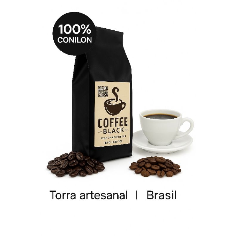 Café Coffee Black 100% conilon 1 kg grãos torrados. | Shopee Brasil