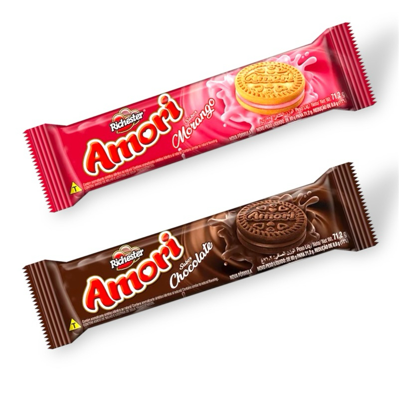 Kit 10 Biscoito Recheado Amori Richester 71,2g | Shopee Brasil
