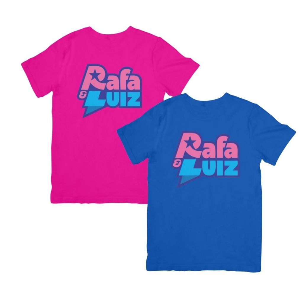 Camiseta Rafa e Luiz Youtuber Camisa Rosa e Azul Unissex Blusa Infantil Manga Curta | Shopee Brasil