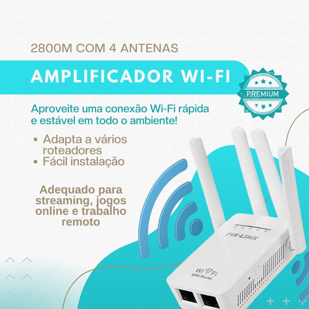 Repetidor e Roteador Wifi 4 Antenas Amplificador De Sinal | Shopee Brasil