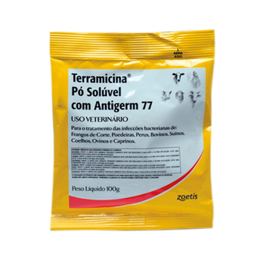 Terramicina Pó Solúvel Antiderm 77 Sache 100 G - Zoetis | Shopee Brasil