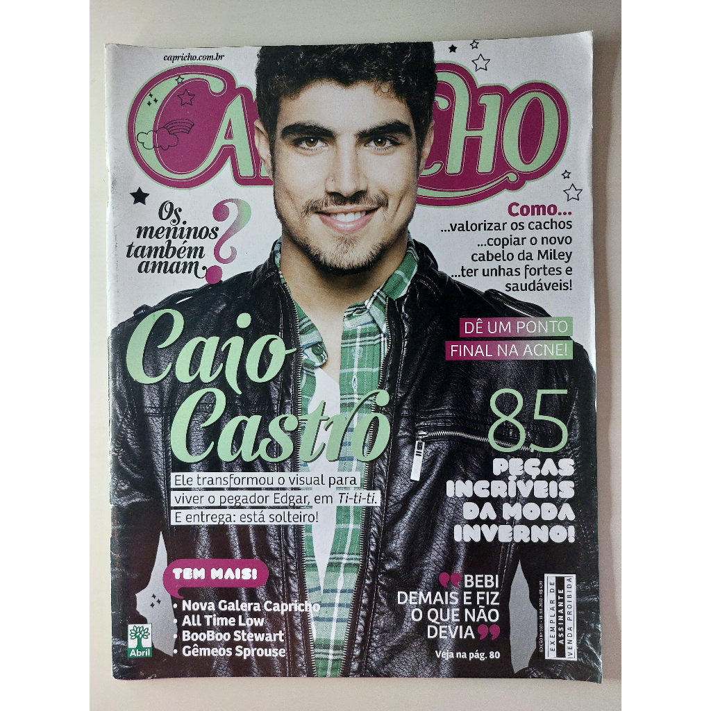 Revista Capricho Nº 1101 Caio Castro Rihanna All Time Low Booboo Stewart Cole Dylan Sprouse 2010 ...