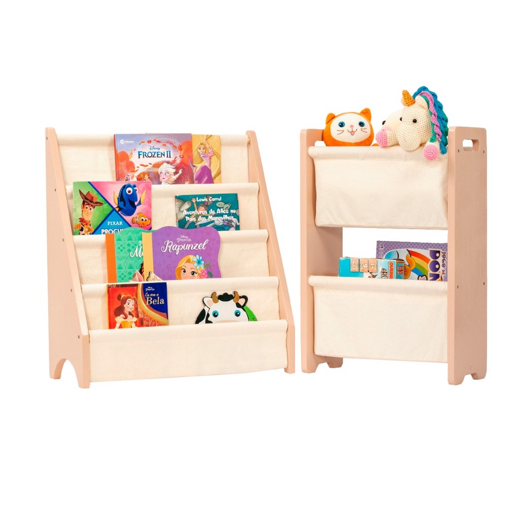 Kit Montessori, Rack Livros + Rack Brinquedos E Jogos | Shopee Brasil