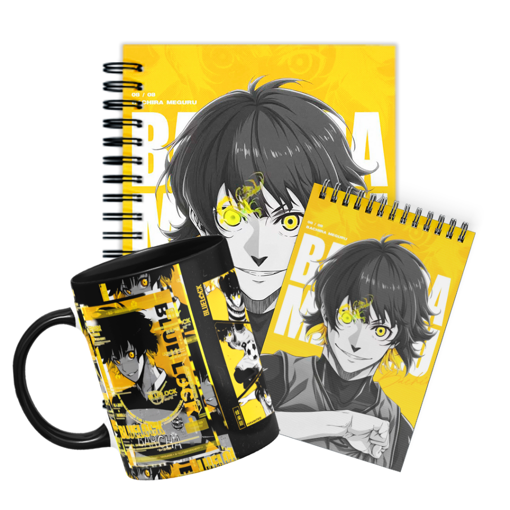 Kit Bachira - Caneca, Caderno e Bloquinho de Notas Meguru Bachira Blue ...