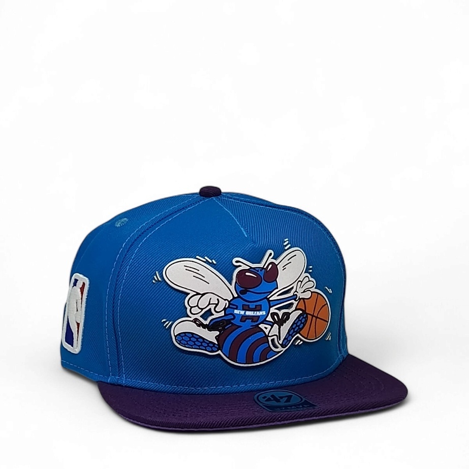 Boné Charlotte Hornets Azul Aba Reta Estampa Emborrachada Snapback ...