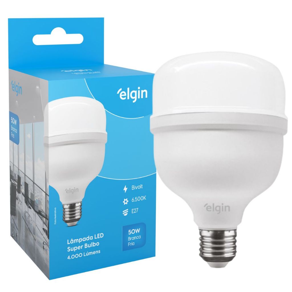 Lâmpadas Super Bulbo Alta Potência Led 50w 6500k - Elgin | Shopee Brasil