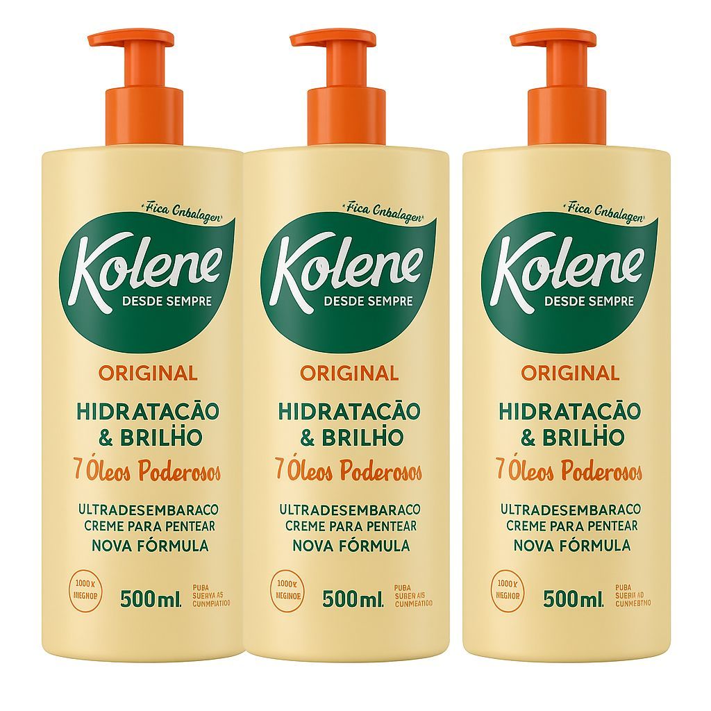 Kit 3 Cremes para Pentear Kolene Original 500ml | Shopee Brasil