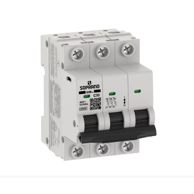 Disjuntor Trifásico Tripolar Din 50a 3ka Curva C Soprano | Shopee Brasil